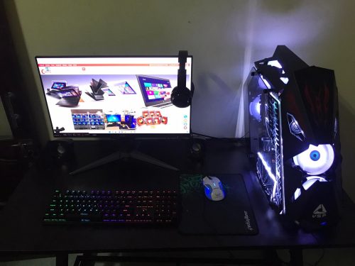 Thùng máy Case VSP ESPORT ROG ES3 Gaming | Đen, kèm sẵn 5 Fan RGB - CUONG COMPUTER